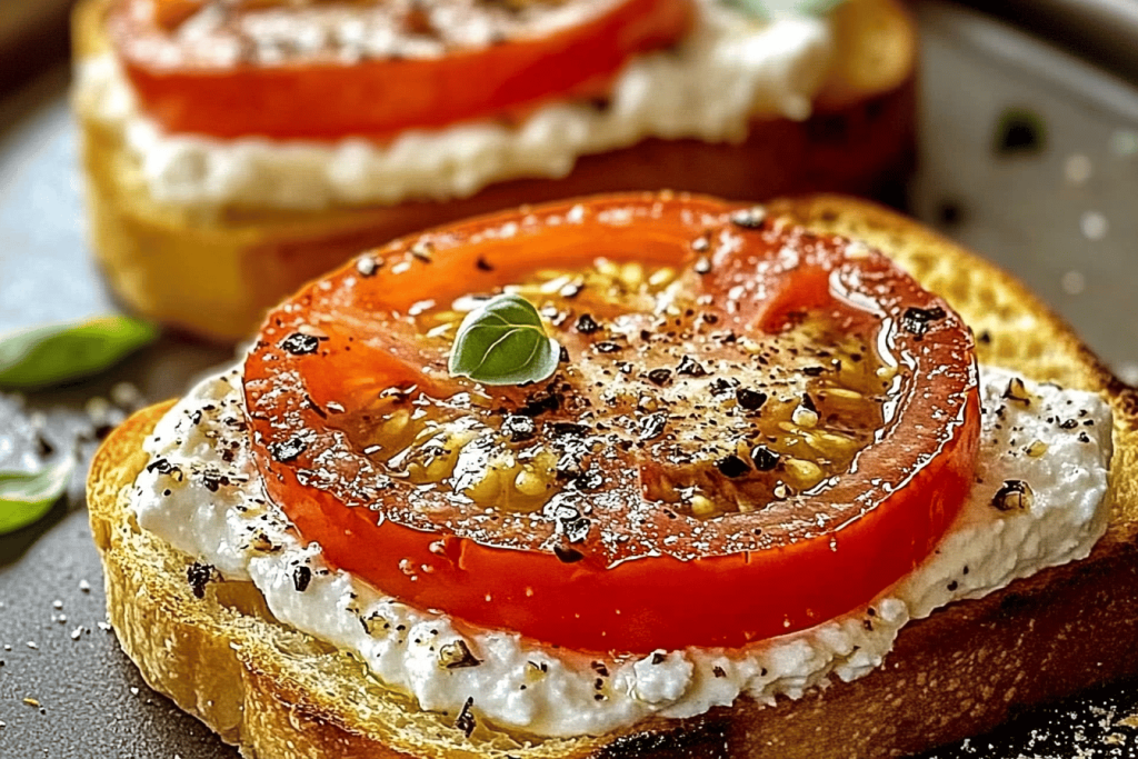 Ricotta & Tomato Sourdough Toast - Recipes Mentor