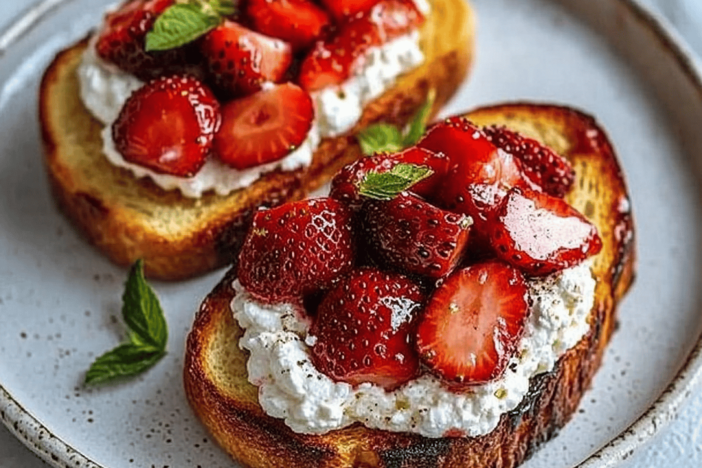Roasted Strawberry Whipped Ricotta Toast - Recipes Mentor